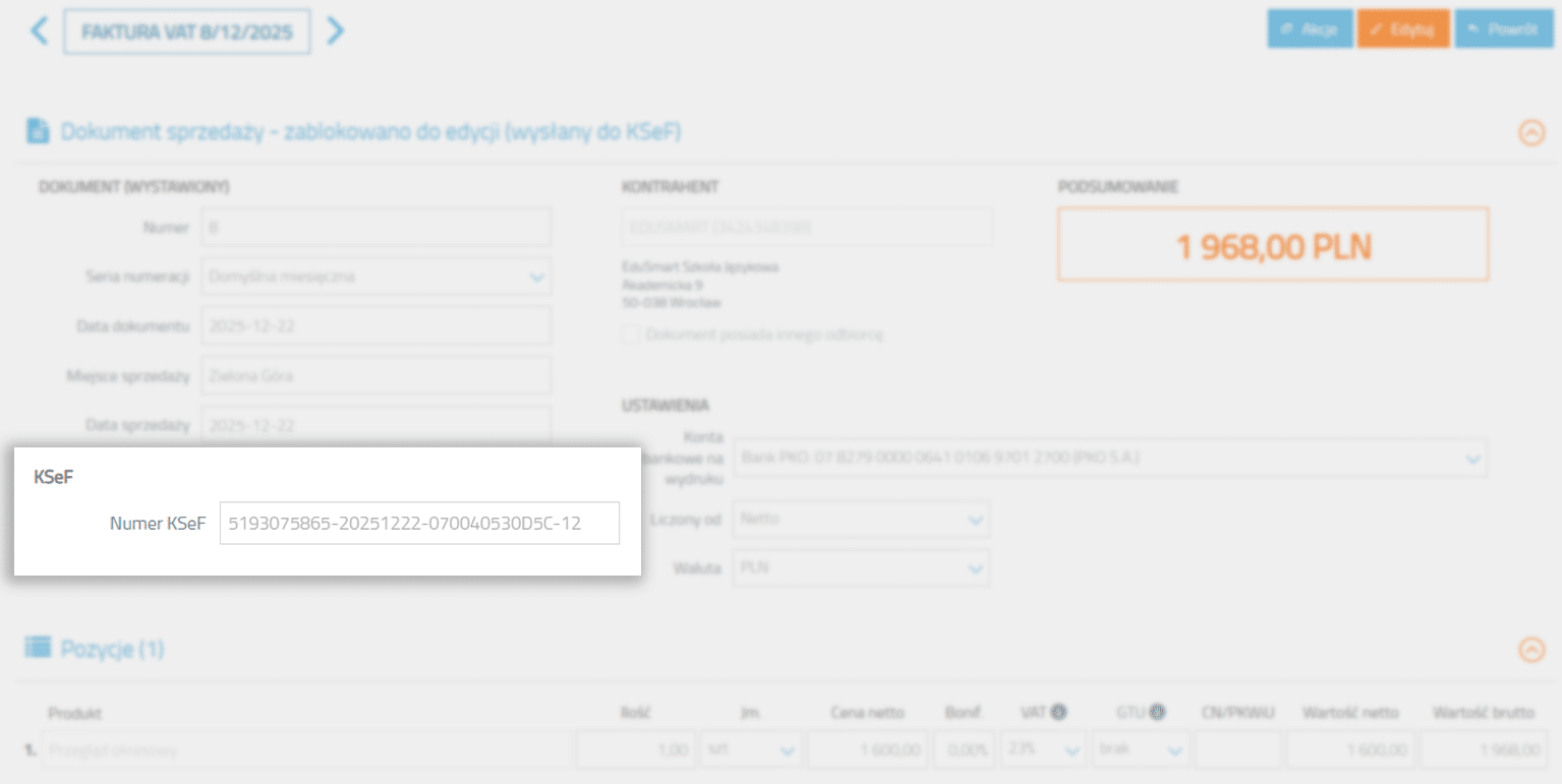 Obsługa KSeF dla faktur sprzedażowych - Streamsoft Firmino